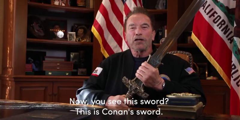 Arnold Schwarzenegger's Conan Sword Video | Screen Slate